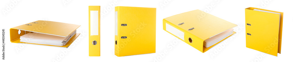 Yellow office folder on white background Stock Photo | Adobe Stock