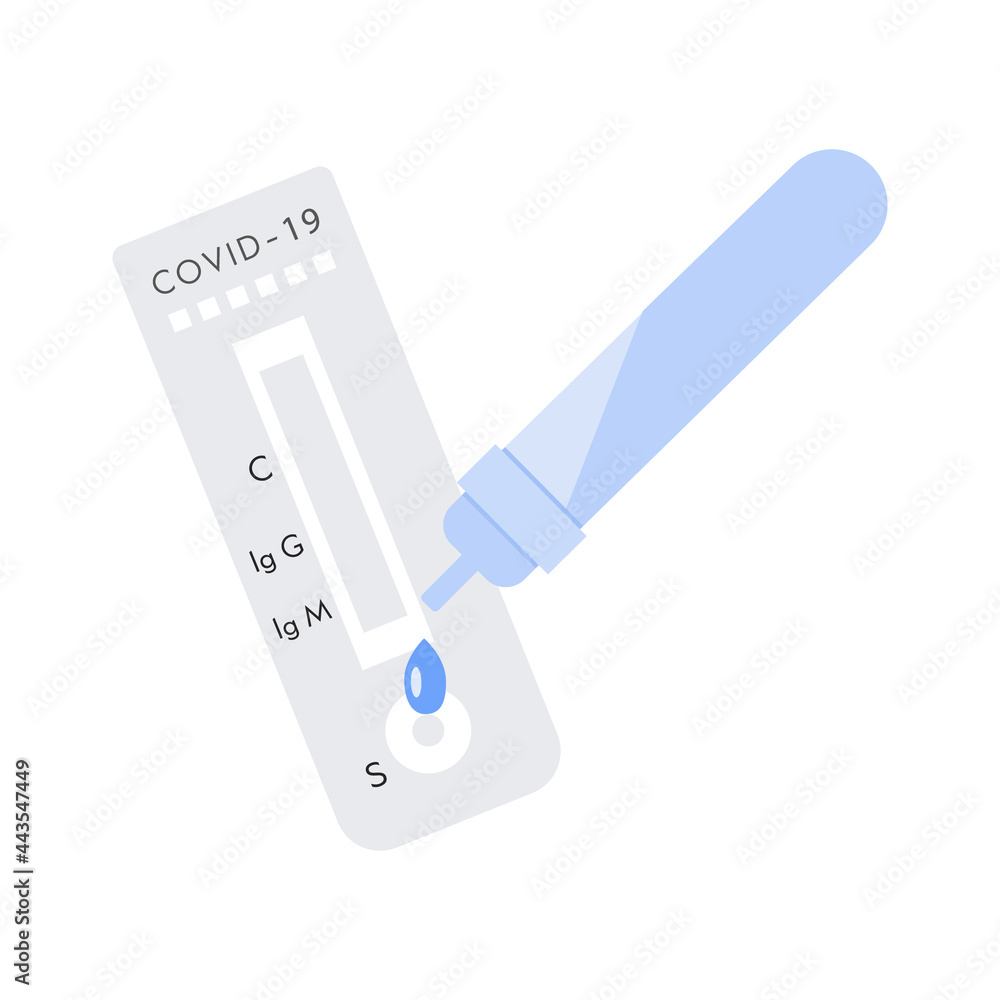 Covid-19 Rapid Antigen test. Swab mucus sample places on strip, card or ...