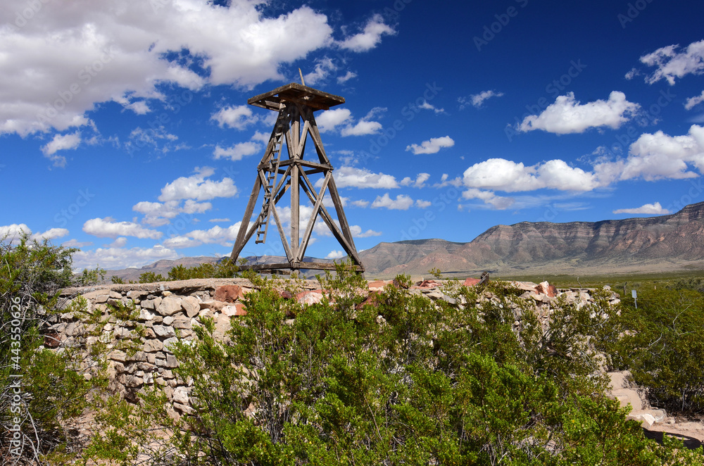 windmill tower ruins at the historic mcdonald ranch farmhouse tower ...