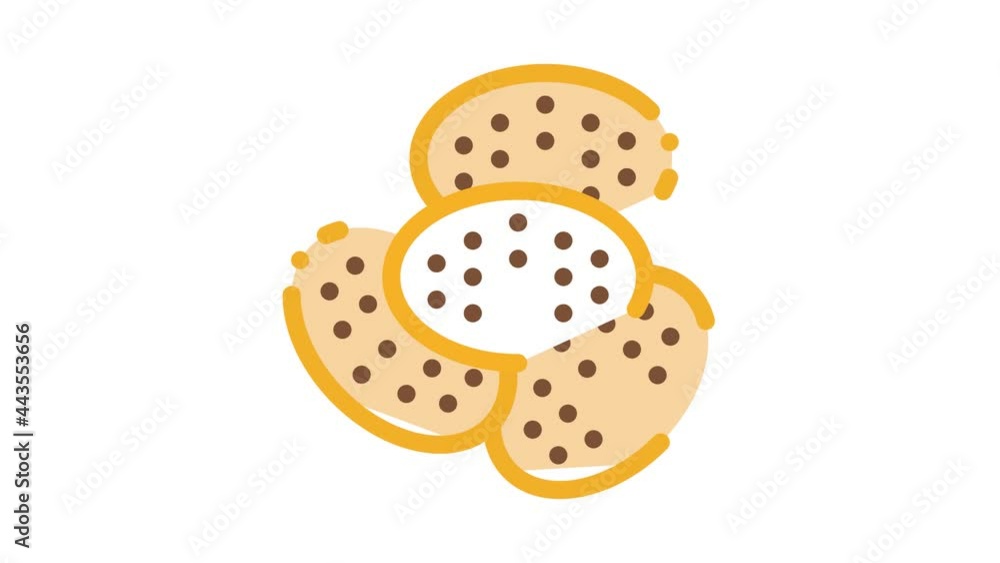 Bakery Cracker Tasty Food Icon Animation. color Heap Of Cracker ...