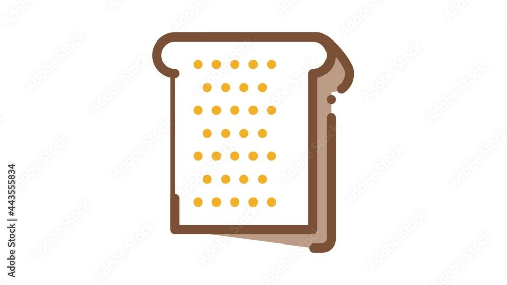 Toast Sliced Bread Piece Icon Animation. color Toast For Make Sandwich ...