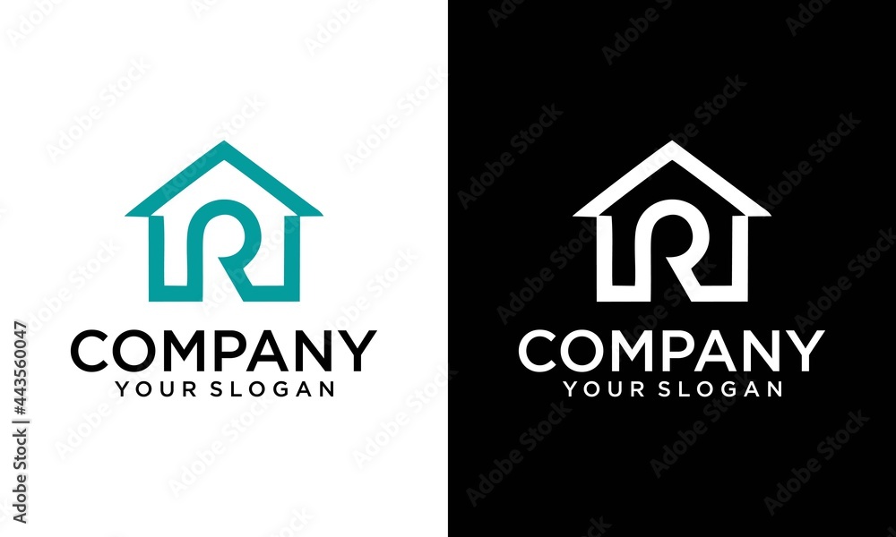 Letter Alphabet R House Real estate Abstract Vector Logo Template ...