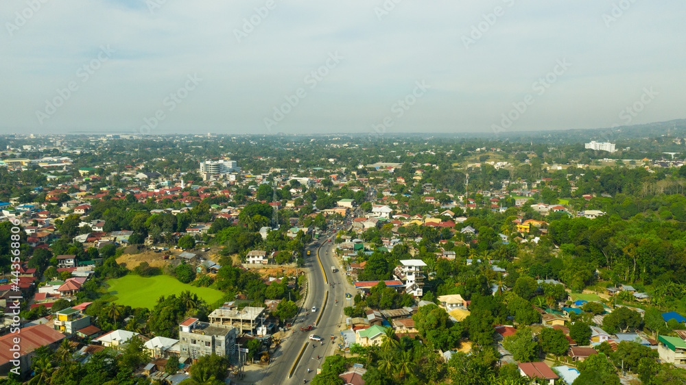 Foto de Aerial drone of Zamboanga city. Commercial and industrial ...