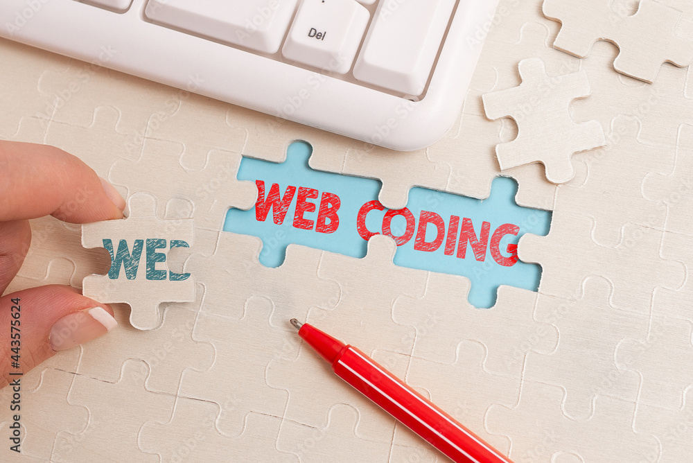 Sign displaying Web Coding. Conceptual photo a system of symbols and ...