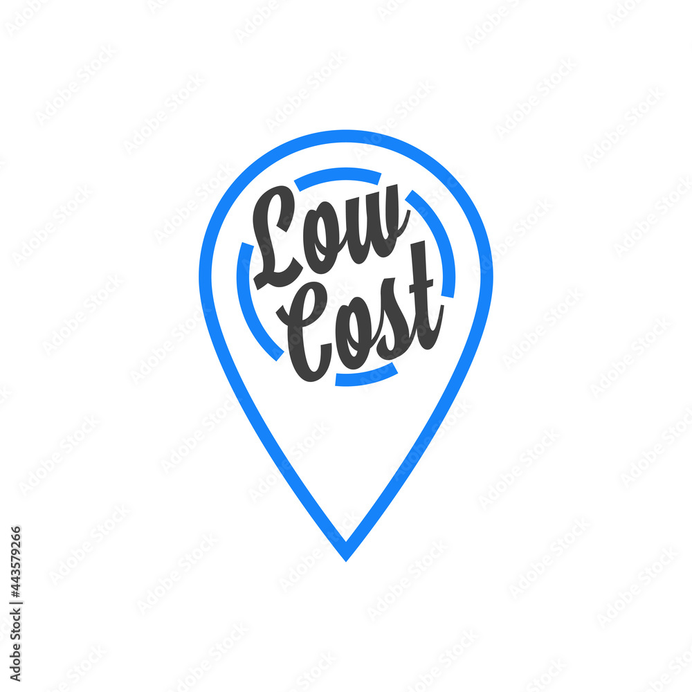Logo con texto Low Cost en marcador de posición con lineas en color ...
