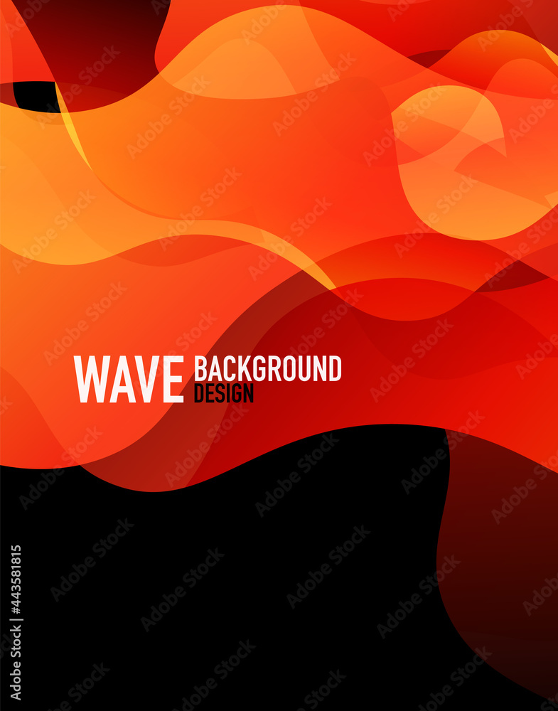 Vertical fluid gradient wave abstract background. Bright color waves in ...