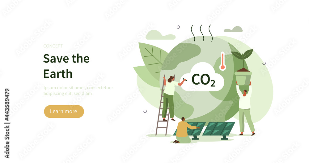 People trying to save planet earth from climate change. Characters ...