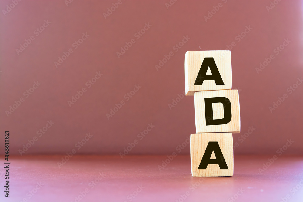 Word ADA Americans with Disabilities Acton wooden blocks beige ...
