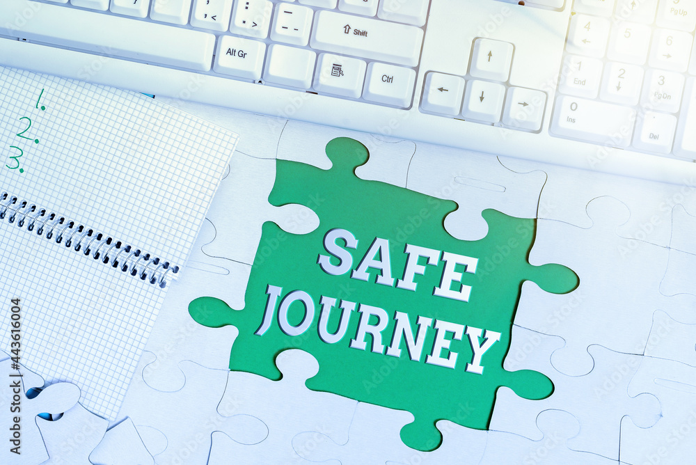 Text sign showing Safe Journey. Word Written on Blessing Bid farewell ...