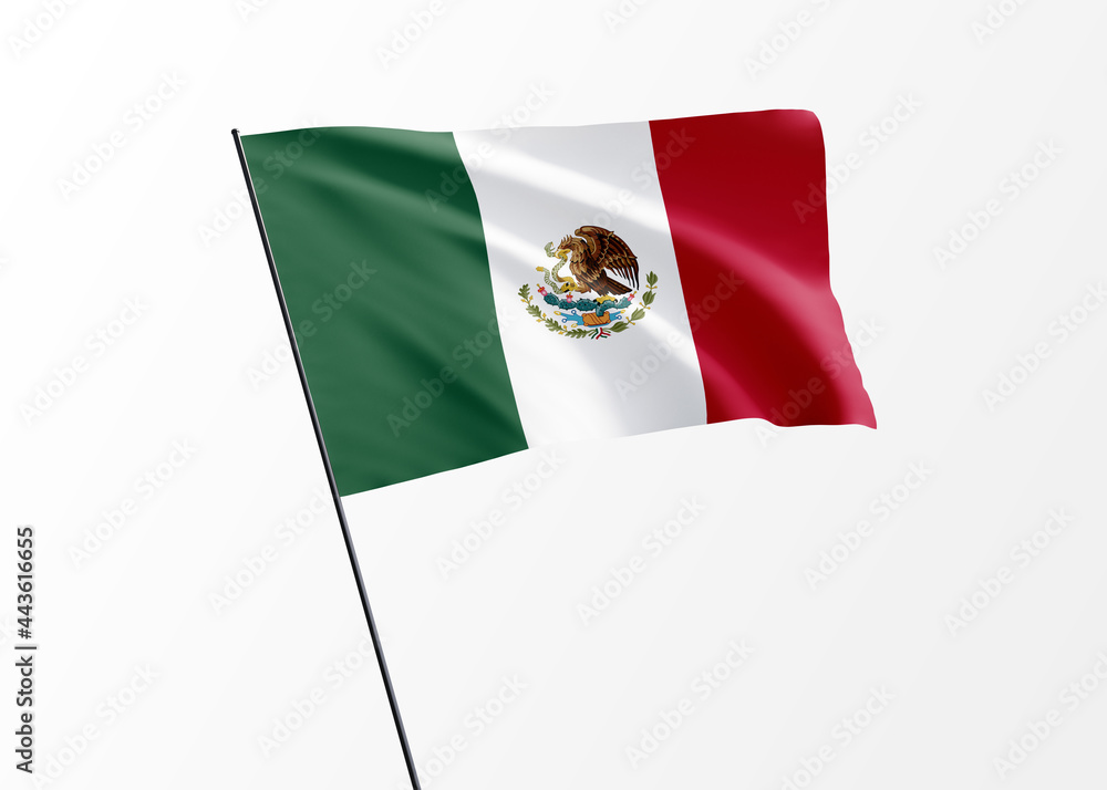 Mexico flag flying high in the isolated background Mexico independence ...