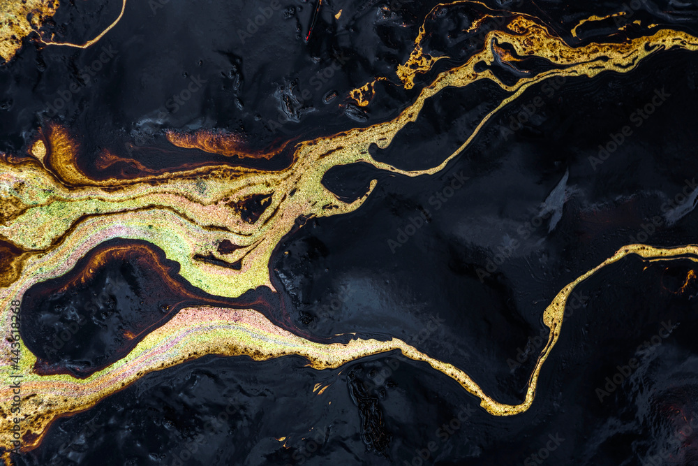 Texture Of Crude Oil Spill On Sand Beach From Oil Spill Accident Stock ...