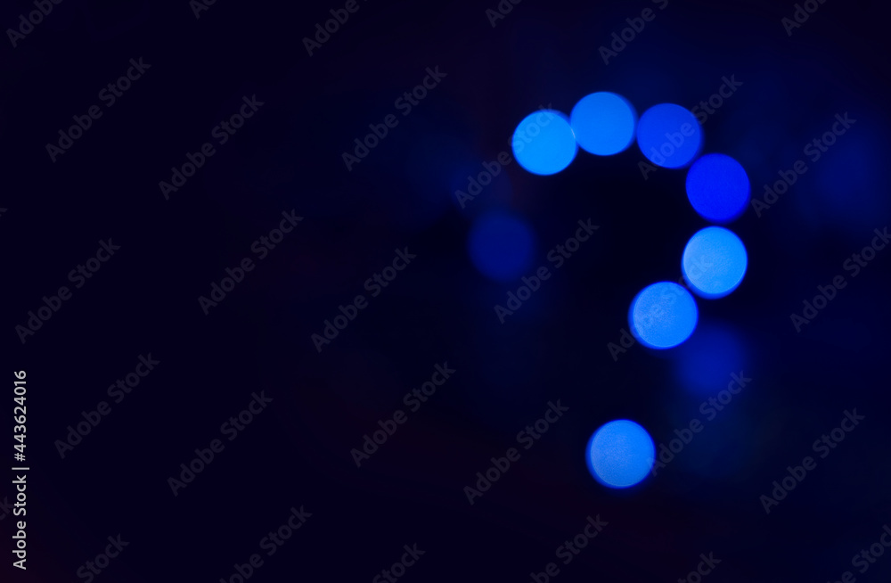 Question mark in blue abstract light background. Stock Photo | Adobe Stock