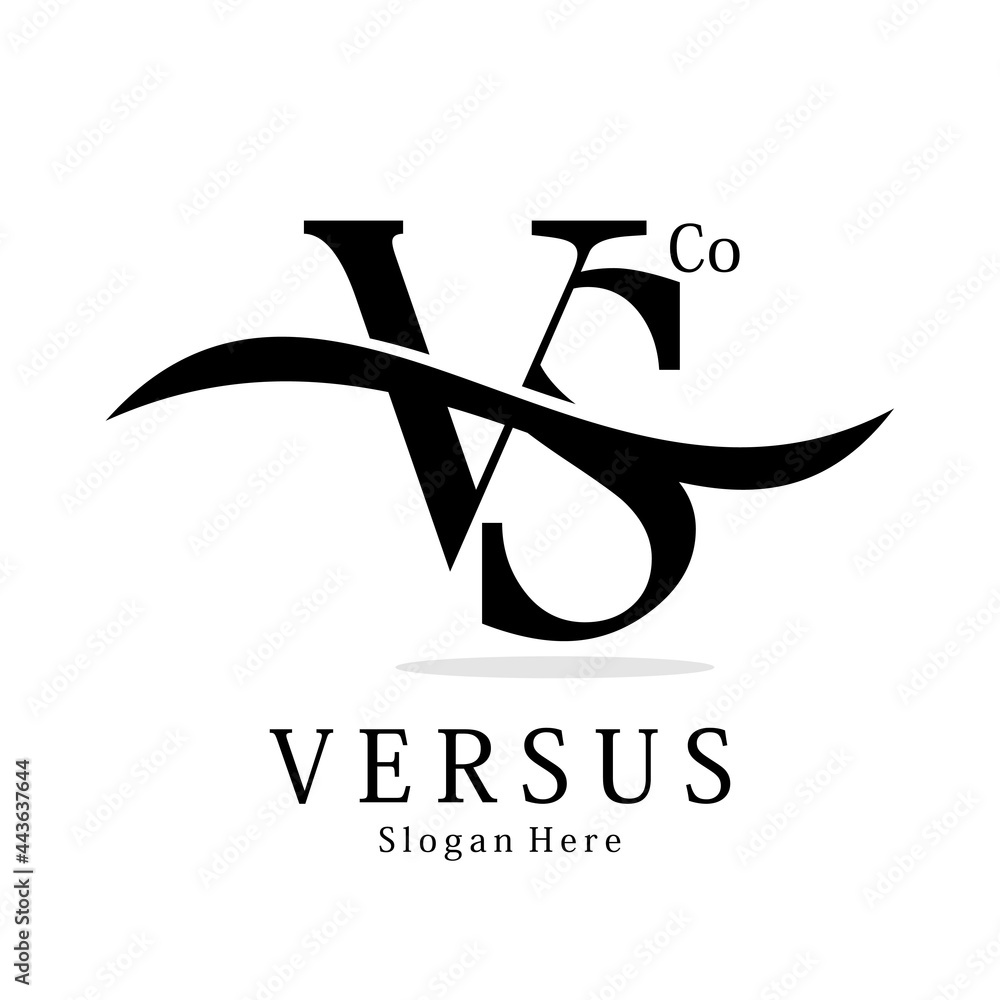 versus logo with wave combination Stock Vector | Adobe Stock