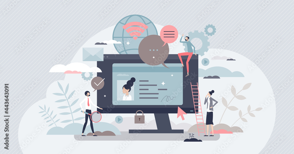 Digital citizenship or virtual ID identification document tiny person ...