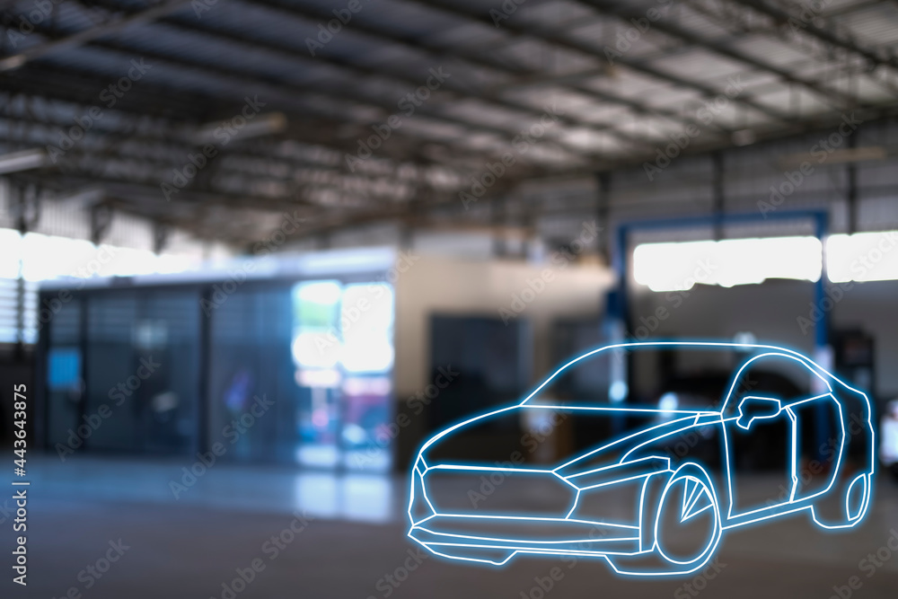 car inspection holding taplet application for service car for car ...