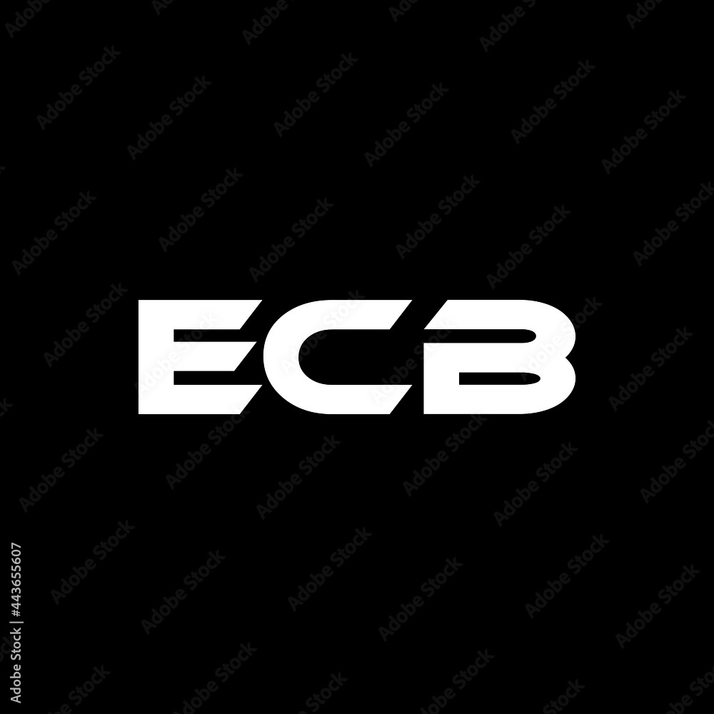 ECB letter logo design with black background in illustrator, vector ...