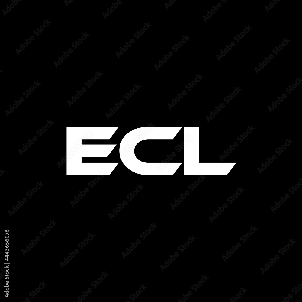 ECL letter logo design with black background in illustrator, vector ...