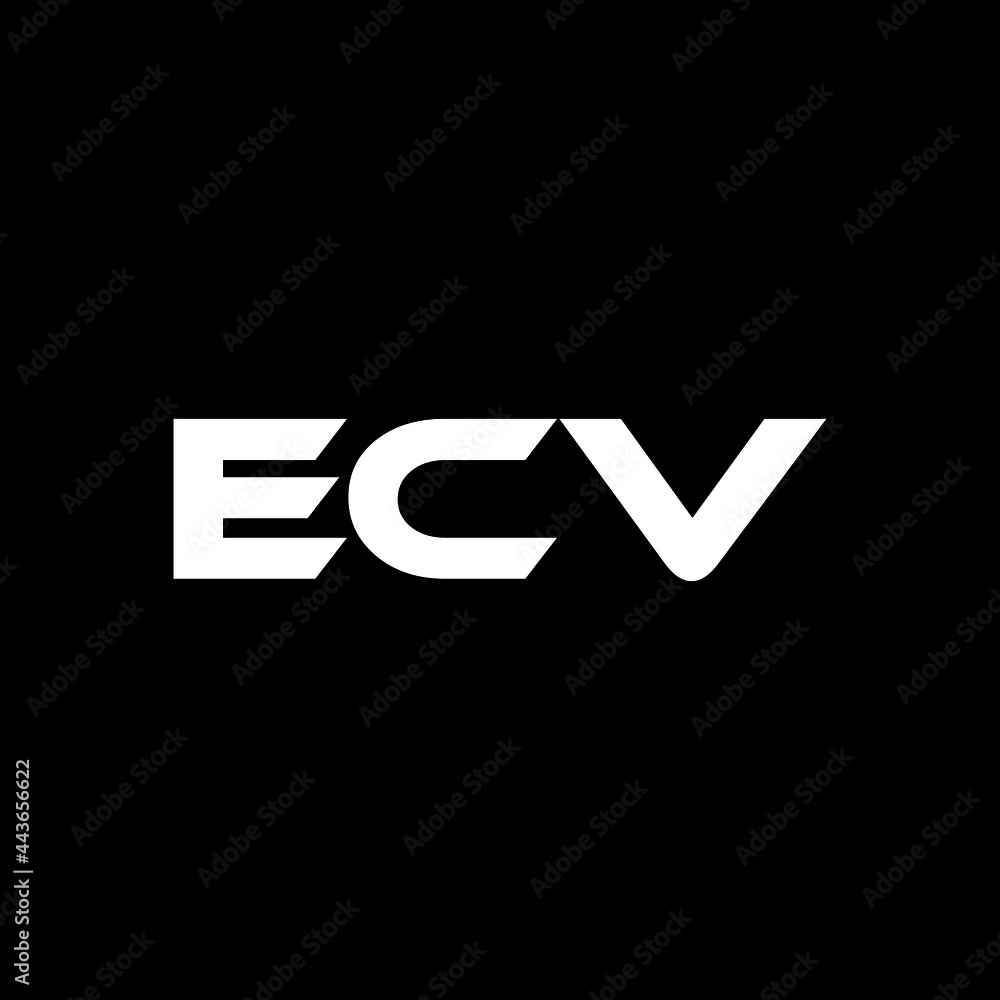 ECV letter logo design with black background in illustrator, vector ...