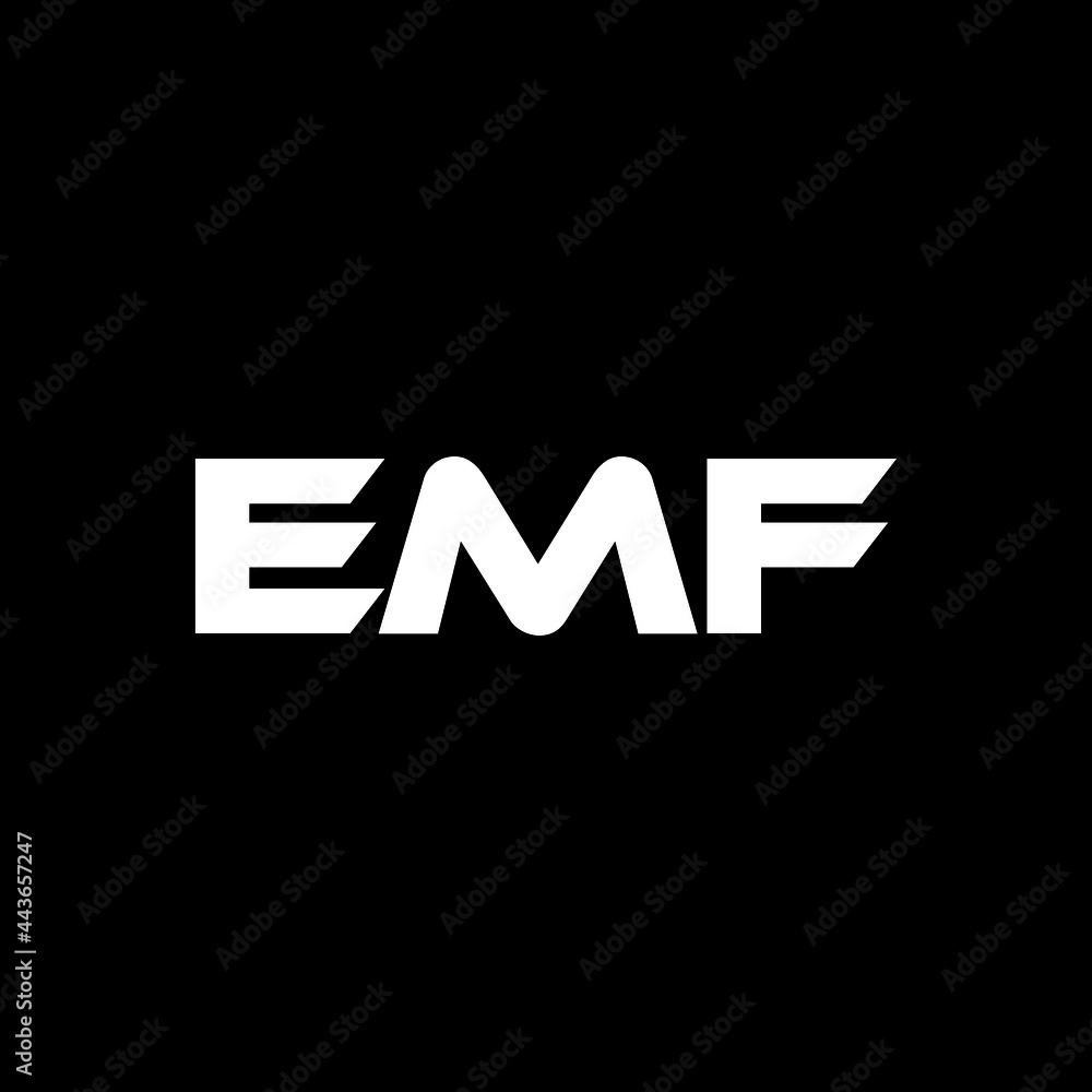 EMF letter logo design with black background in illustrator, vector ...