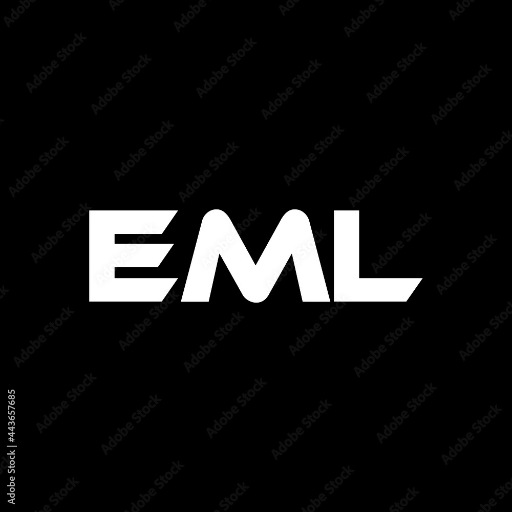 EML letter logo design with black background in illustrator, vector ...