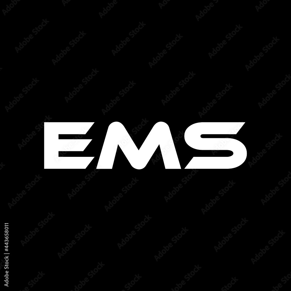 EMS letter logo design with black background in illustrator, vector ...