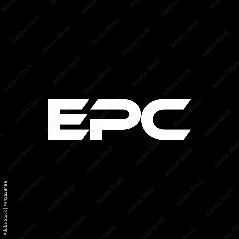 EPC letter logo design with black background in illustrator, vector ...