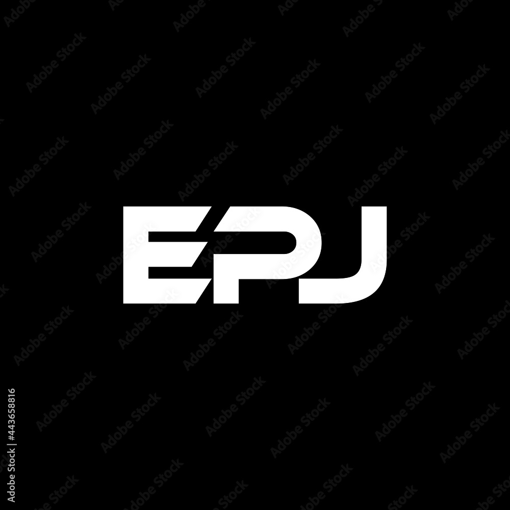 EPJ letter logo design with black background in illustrator, vector ...