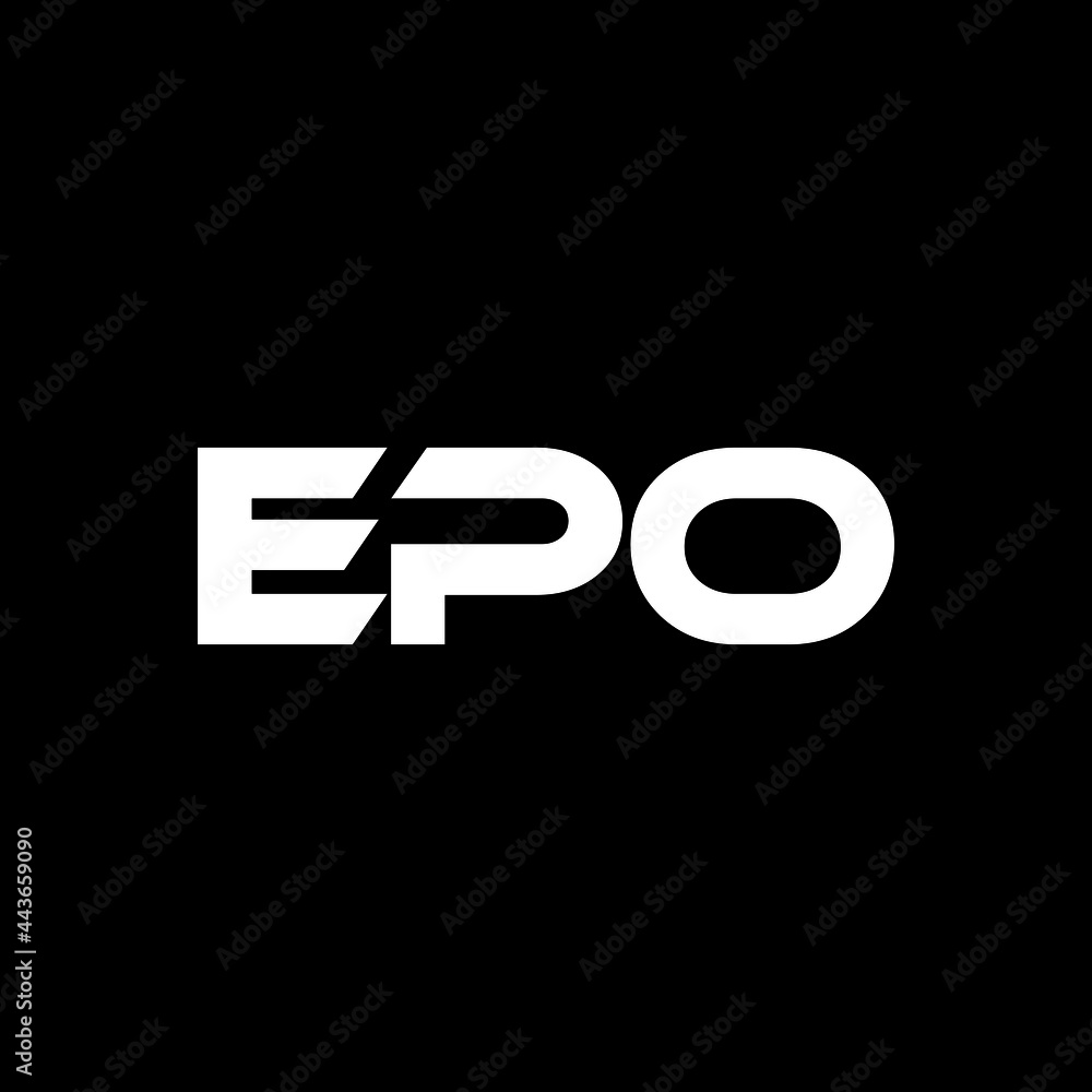 Vecteur Stock EPO letter logo design with black background in ...