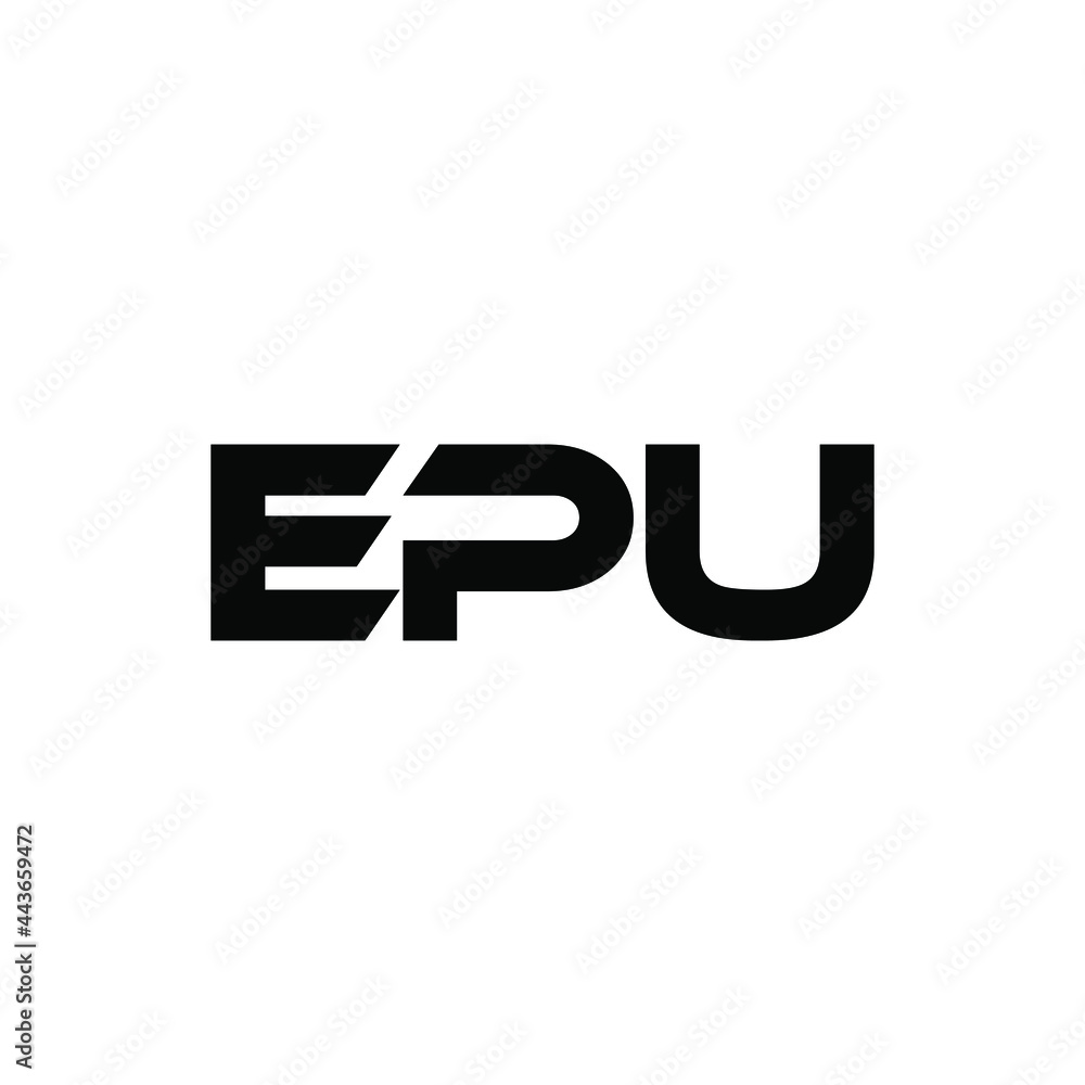 EPU letter logo design with white background in illustrator, vector ...