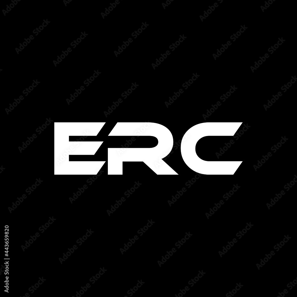 ERC letter logo design with black background in illustrator, vector ...
