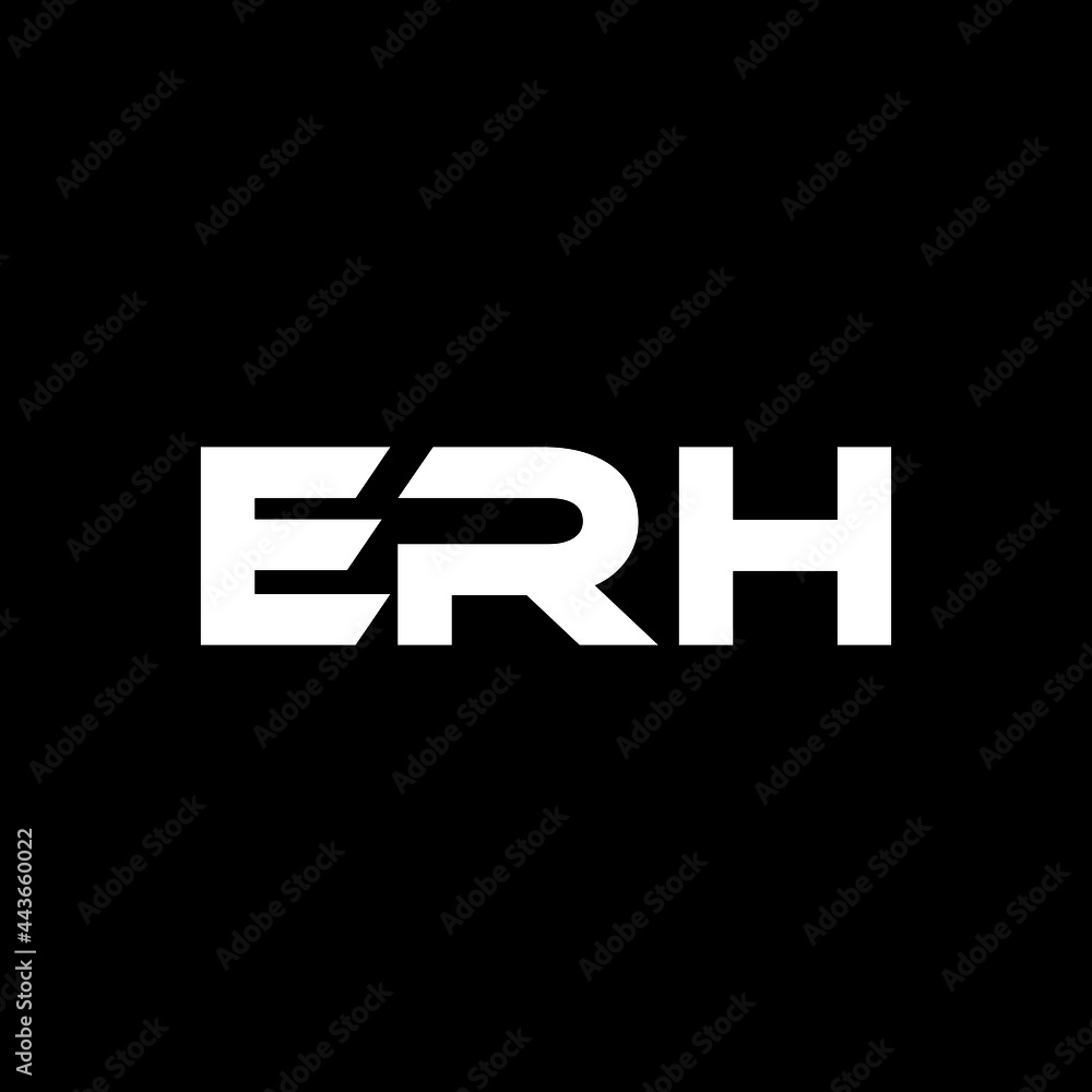 ERH letter logo design with black background in illustrator, vector ...