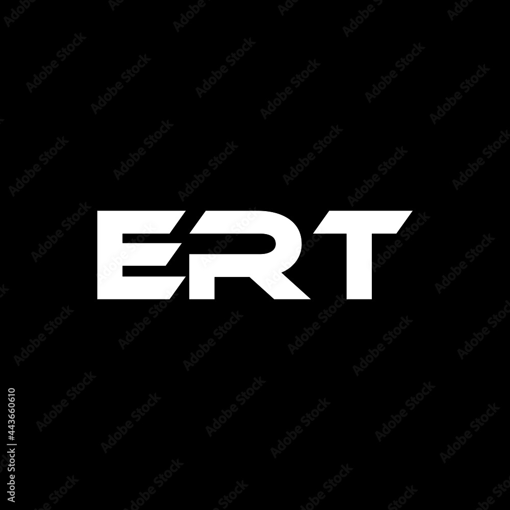 ERT letter logo design with black background in illustrator, vector ...