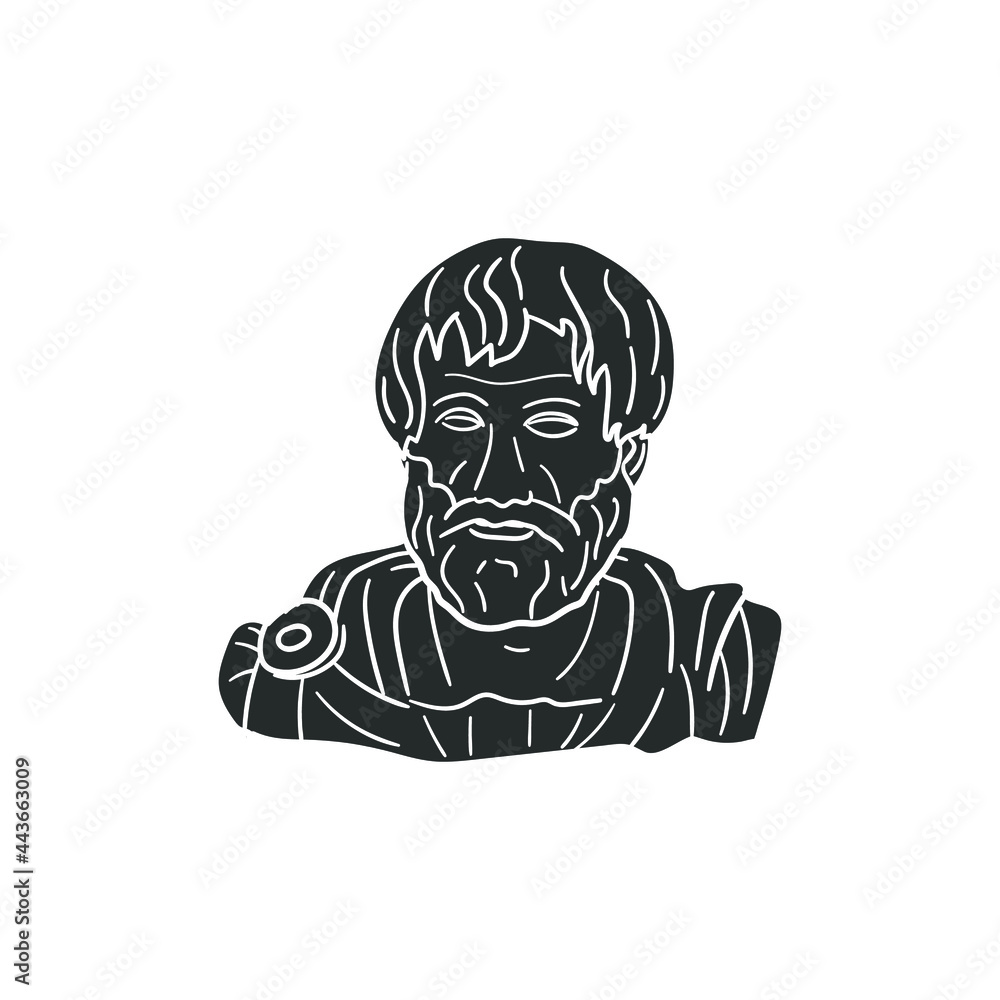 Aristotle Historic People Icon Silhouette Illustration. Greek Philosphy ...