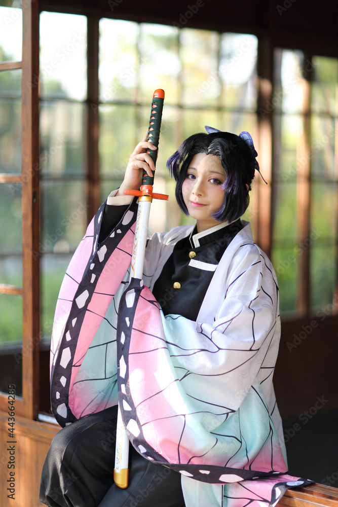 Japan anime cosplay portrait of girl with comic costume with japanese ...