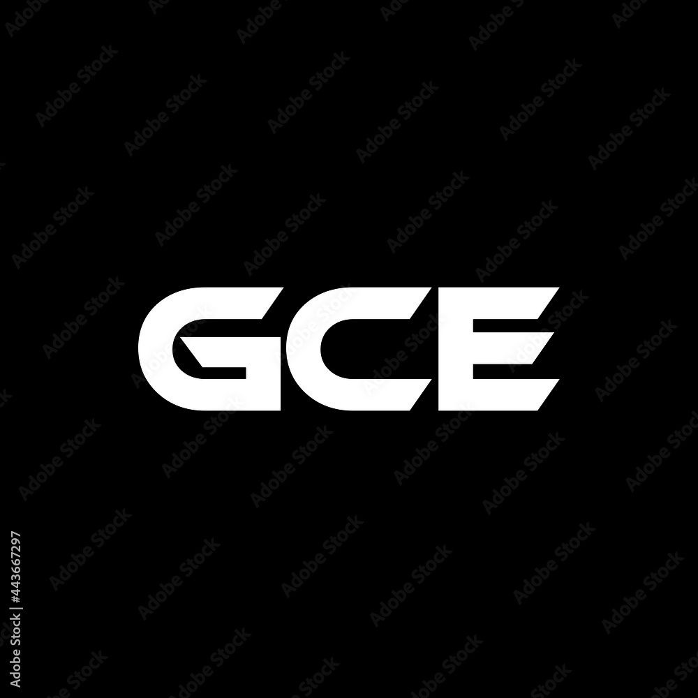 GCE letter logo design with black background in illustrator, vector ...