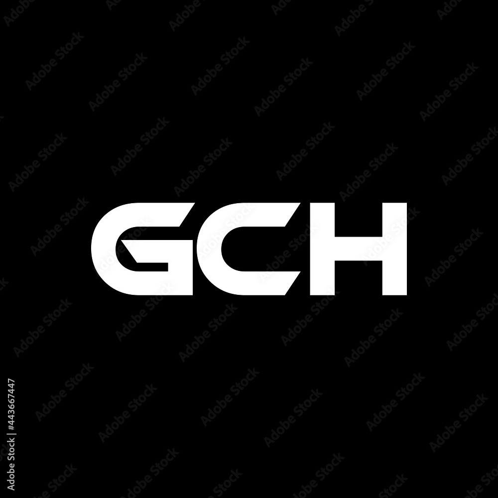 GCH letter logo design with black background in illustrator, vector ...