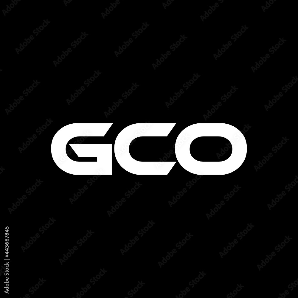 GCO letter logo design with black background in illustrator, vector ...