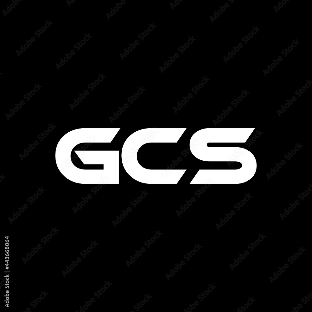 GCS letter logo design with black background in illustrator, vector ...