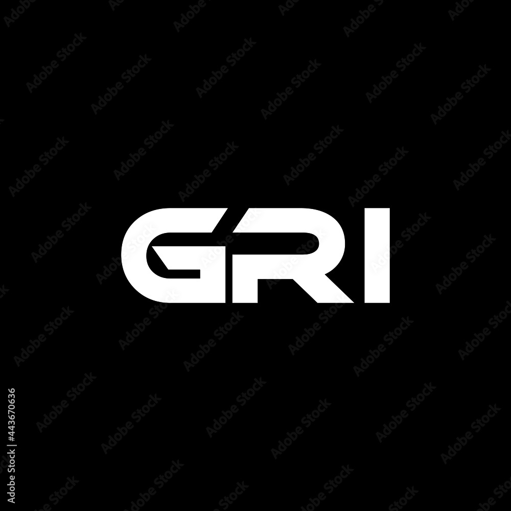 GRI letter logo design with black background in illustrator, vector ...