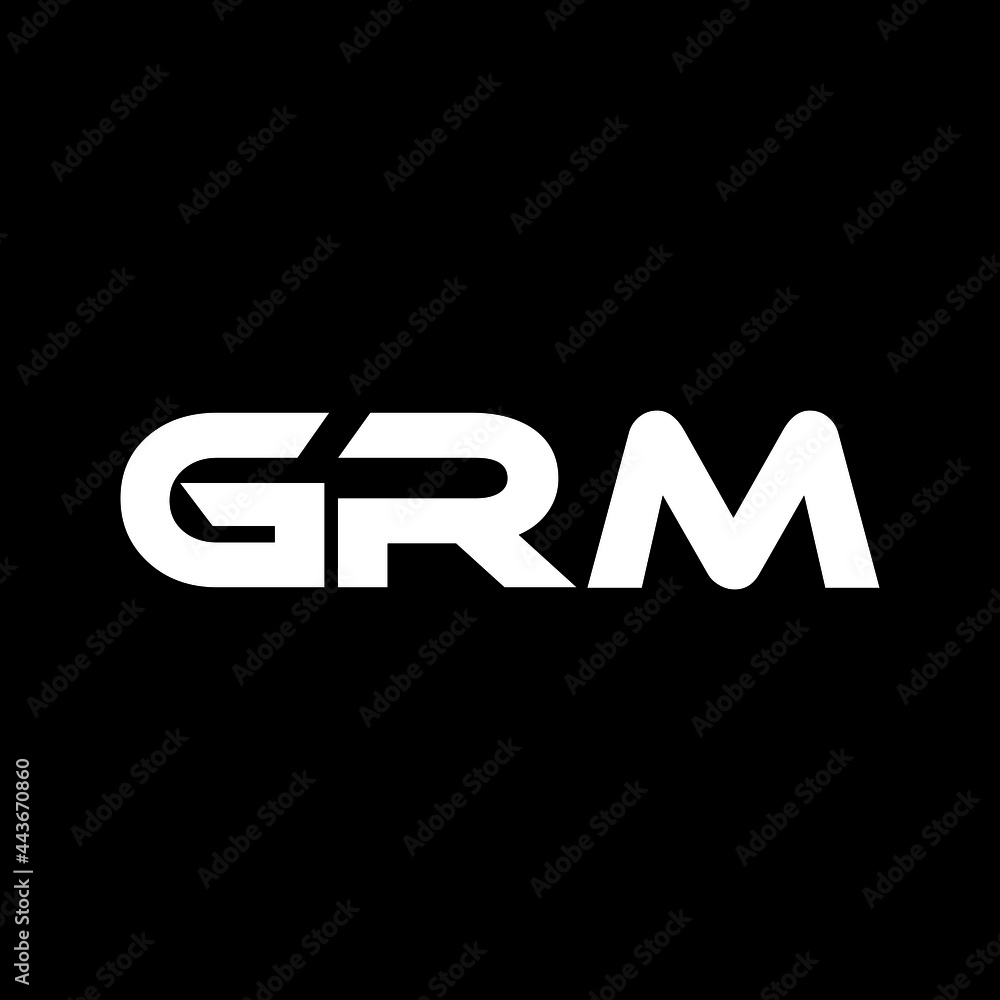 GRM letter logo design with black background in illustrator, vector ...