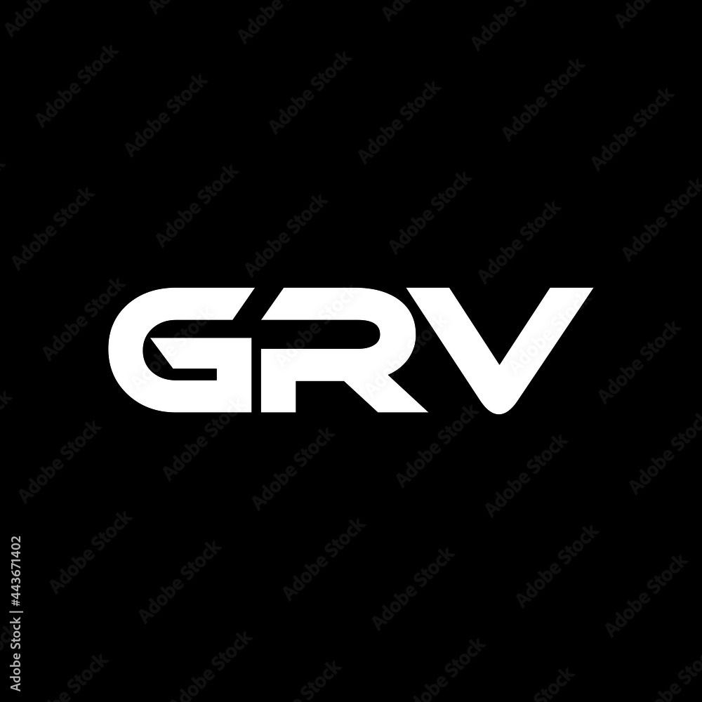 GRV letter logo design with black background in illustrator, vector ...