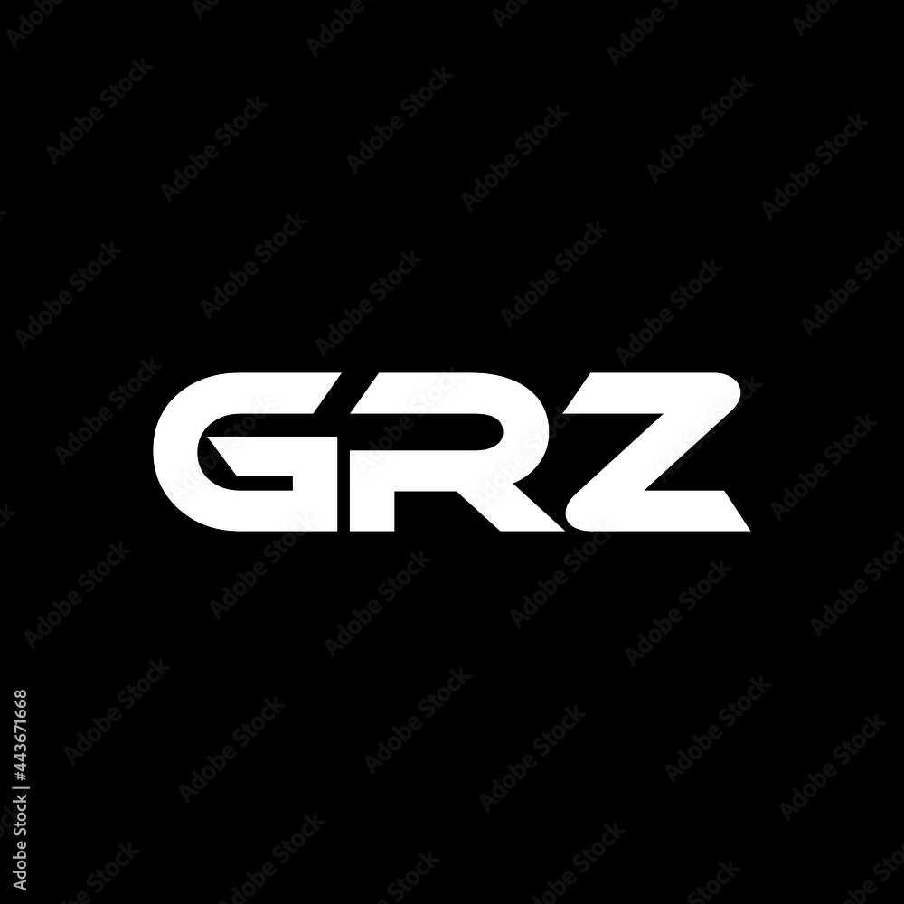 GRZ letter logo design with black background in illustrator, vector ...
