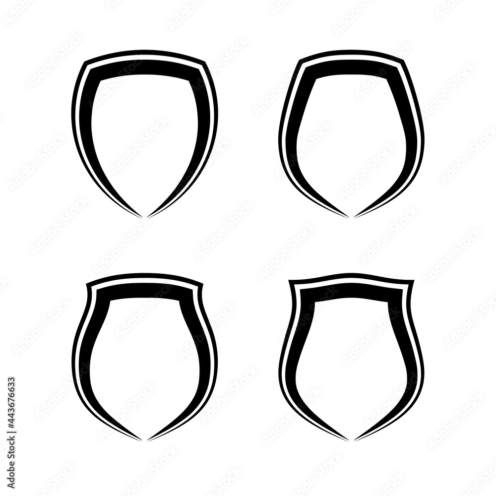Protect guard shield plain line concept. Outline shield badge. Safety ...