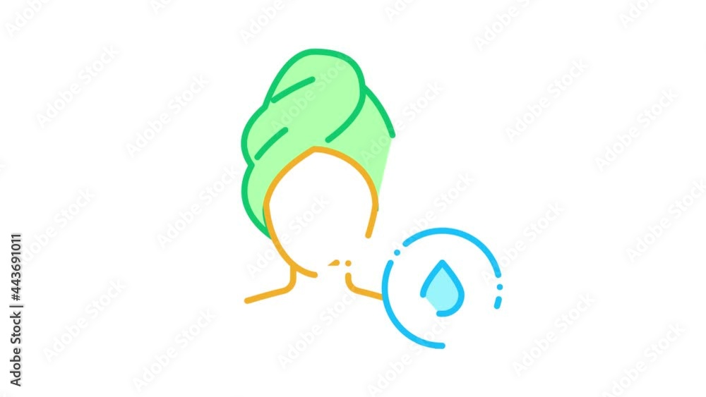 anti-aging female procedures Icon Animation. color anti-aging female ...