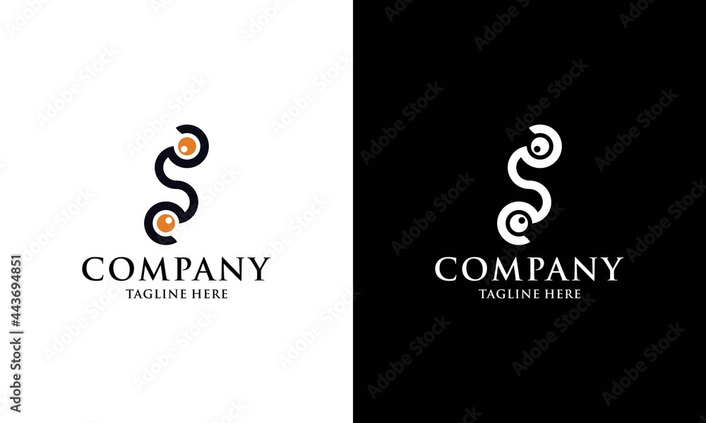 Simple logo design of letter S and photography Vector Design Template ...