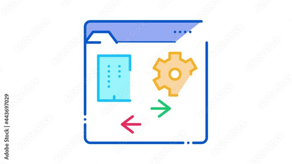 technical home folder Icon Animation. color technical home folder ...
