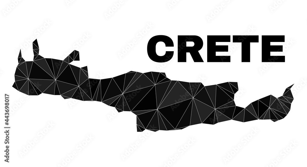 lowpoly Crete map. Polygonal Crete map vector designed of randomized ...