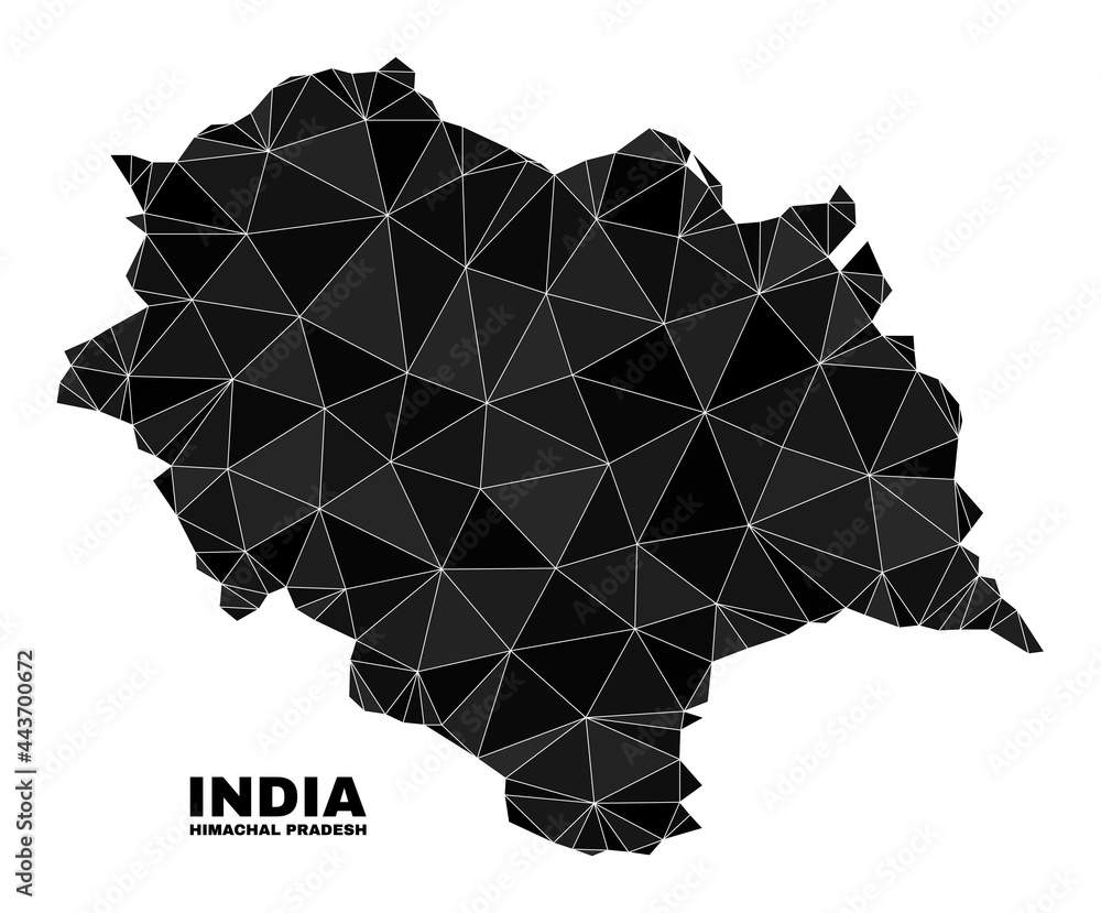 lowpoly Himachal Pradesh State map. Polygonal Himachal Pradesh State ...