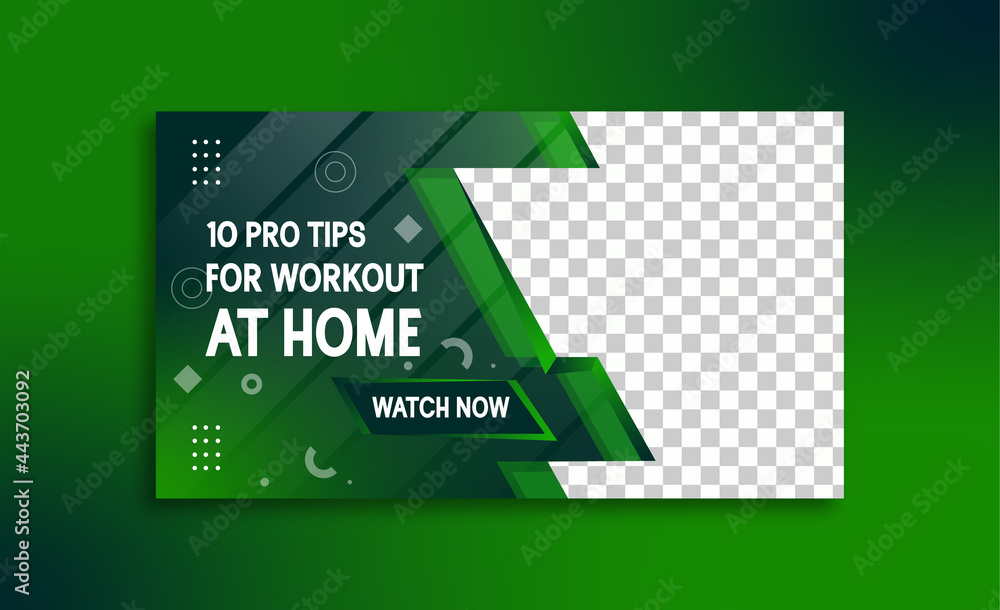 tips for home workout youtube thumbnail template Stock Vector | Adobe Stock