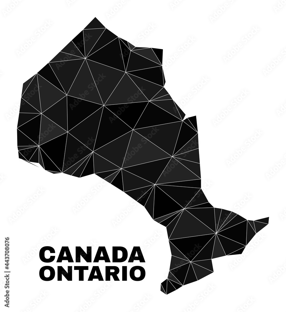 lowpoly Ontario Province map. Polygonal Ontario Province map vector ...